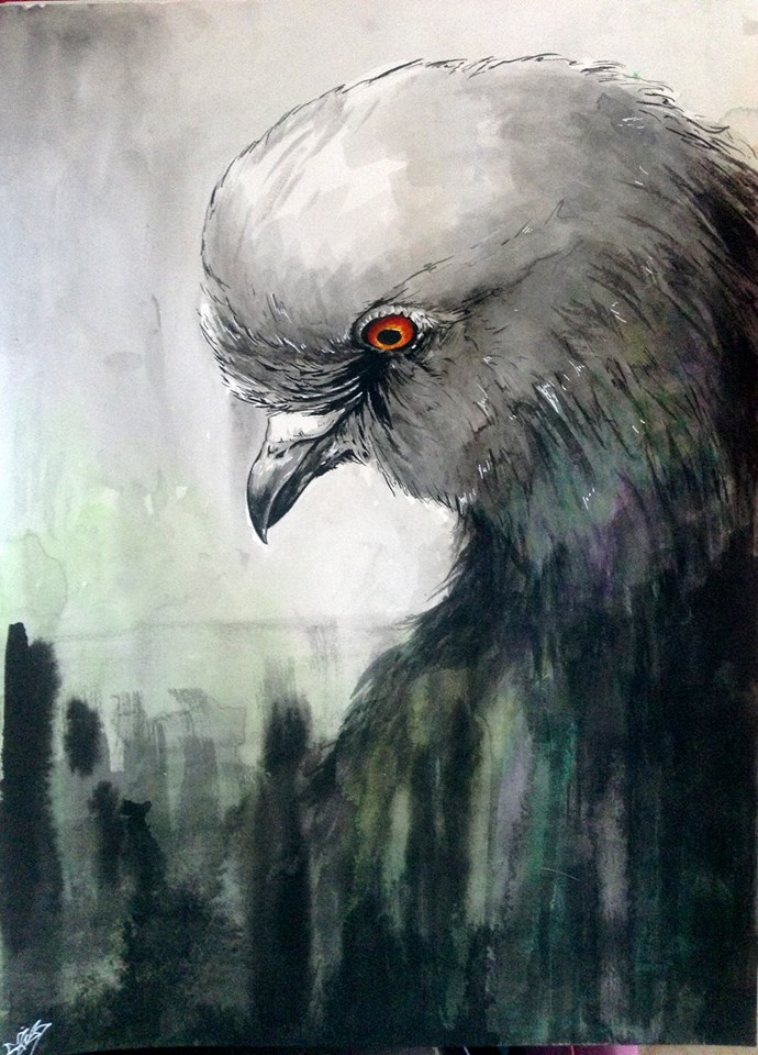 Pigeon Painting by Mir Coleman 062013